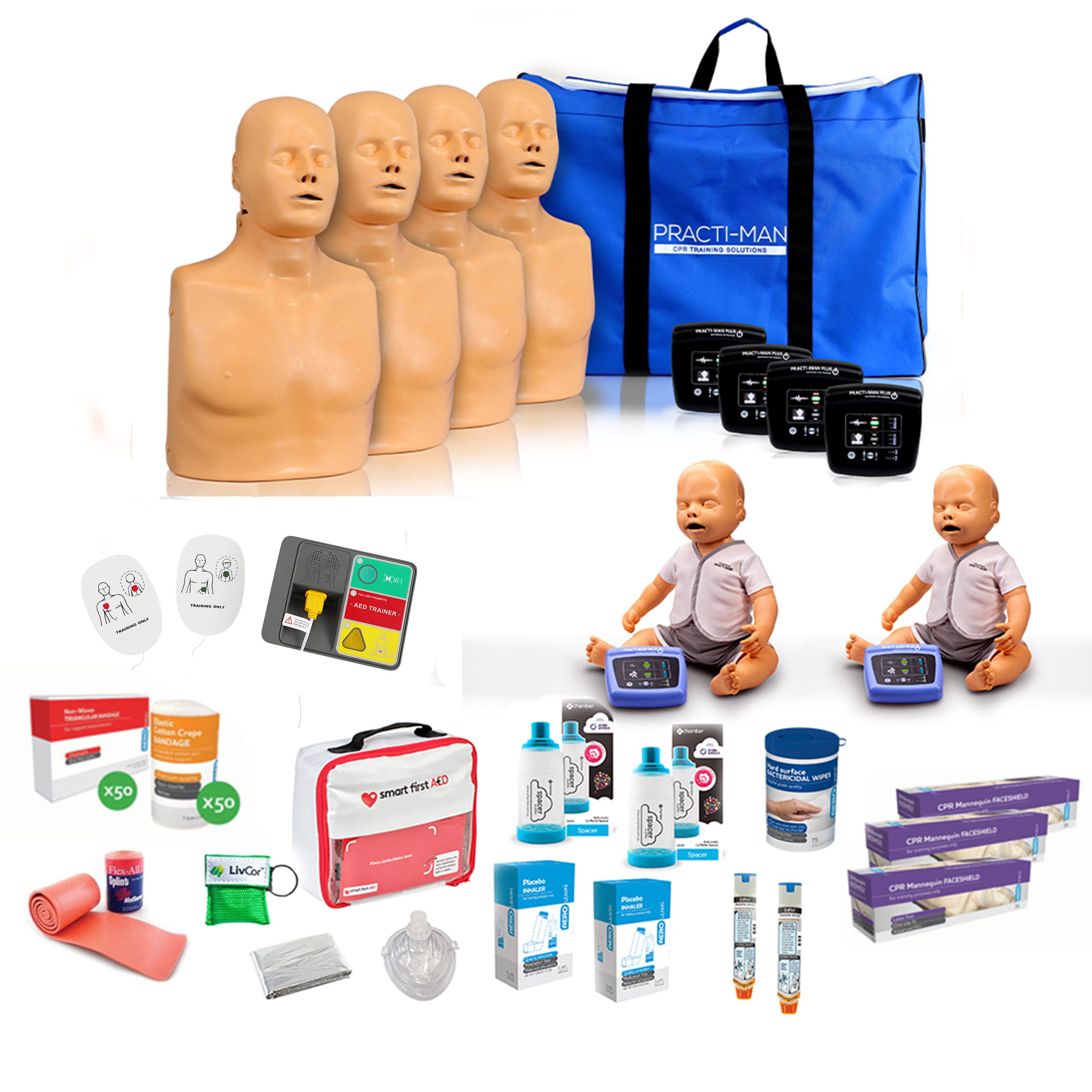 PractiMan Plus CPR / First Aid Trainer Starter Kit | With Electronic F